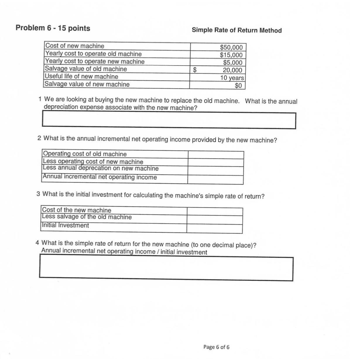Solved Simple Rate of Return Method1 ﻿We are looking at | Chegg.com