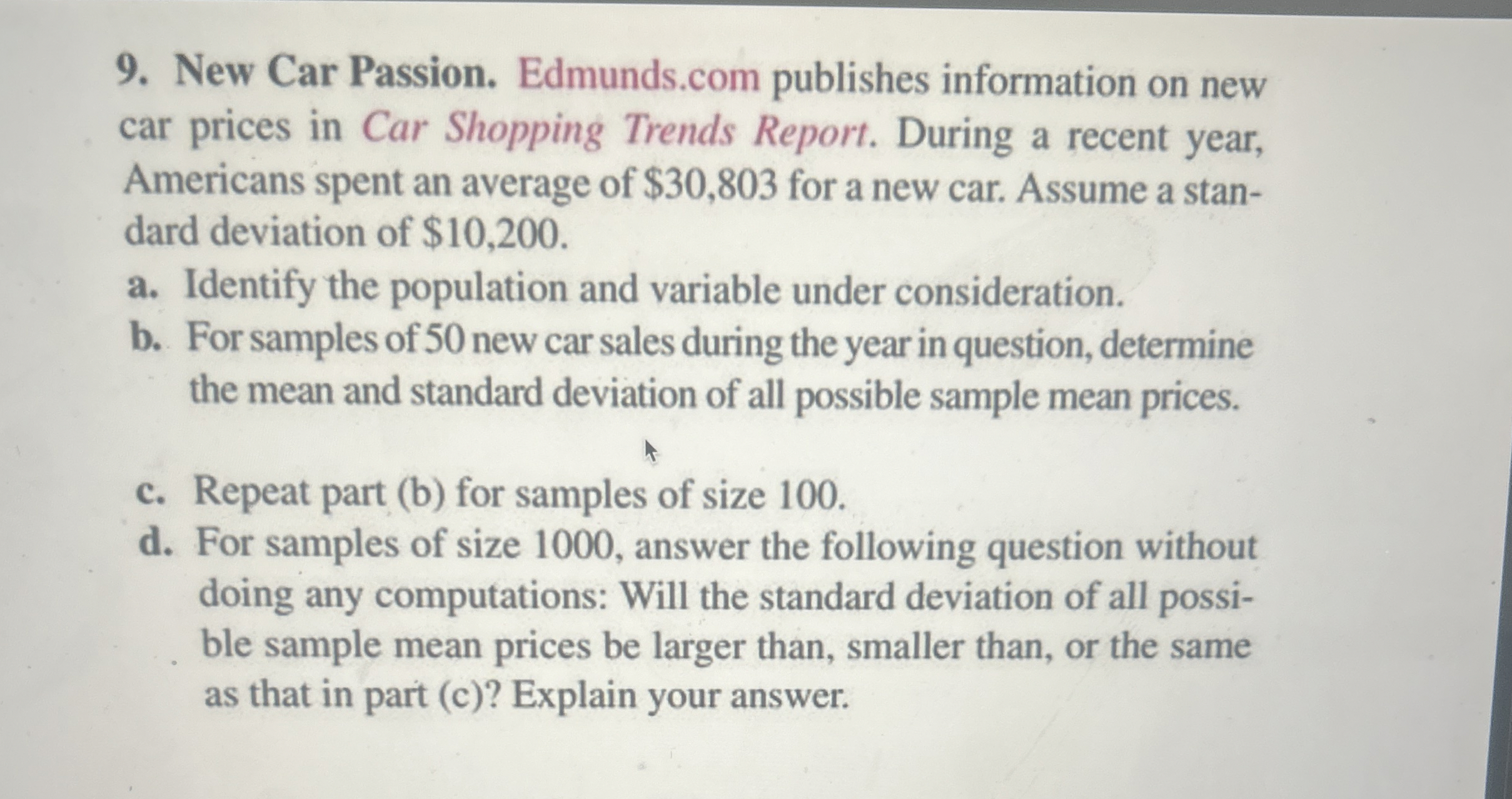 Solved New Car Passion. Edmunds.com publishes information on | Chegg.com