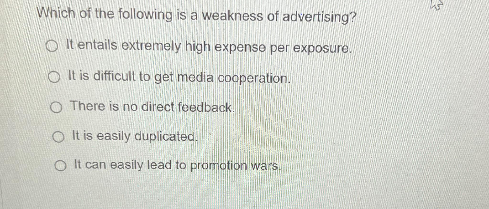 Solved Which of the following is a weakness of | Chegg.com