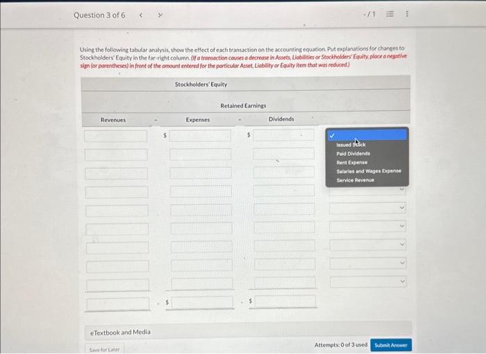 Solved Using the following tabular ansiysis, show the effect | Chegg.com