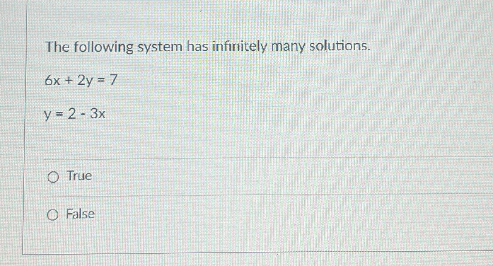 Solved The following system has infinitely many | Chegg.com