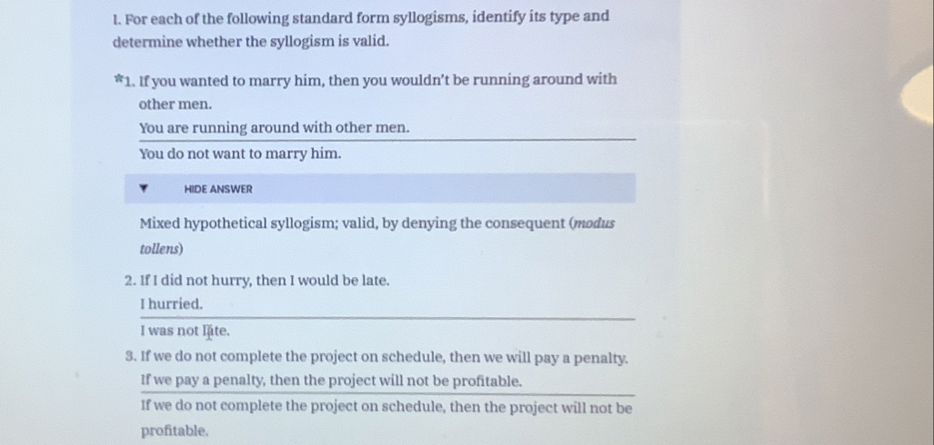 Solved For each of the following standard form syllogisms, | Chegg.com