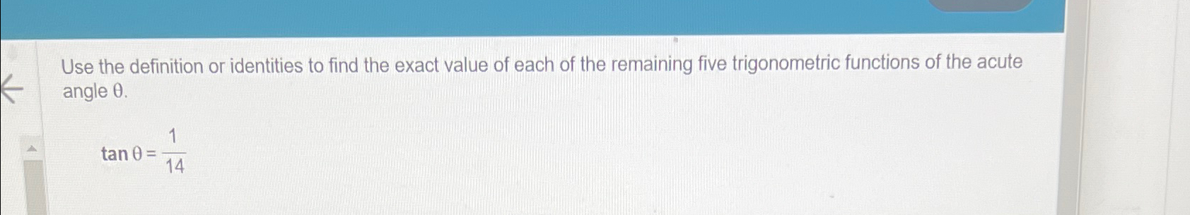 Solved Use the definition or identities to find the exact | Chegg.com