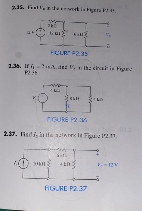 Solved 2.35. Find V0 in the network in Figure P2.35. FIGURE | Chegg.com