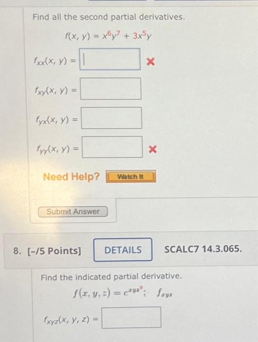 Solved Find all the second partial derivatives. f(x, y) = | Chegg.com