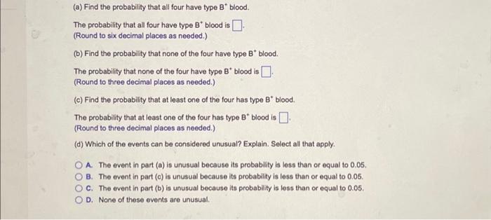 Solved 4 part question - all parts are listed in the second | Chegg.com