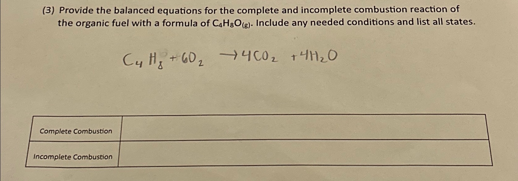 Solved (3) ﻿Provide the balanced equations for the complete | Chegg.com