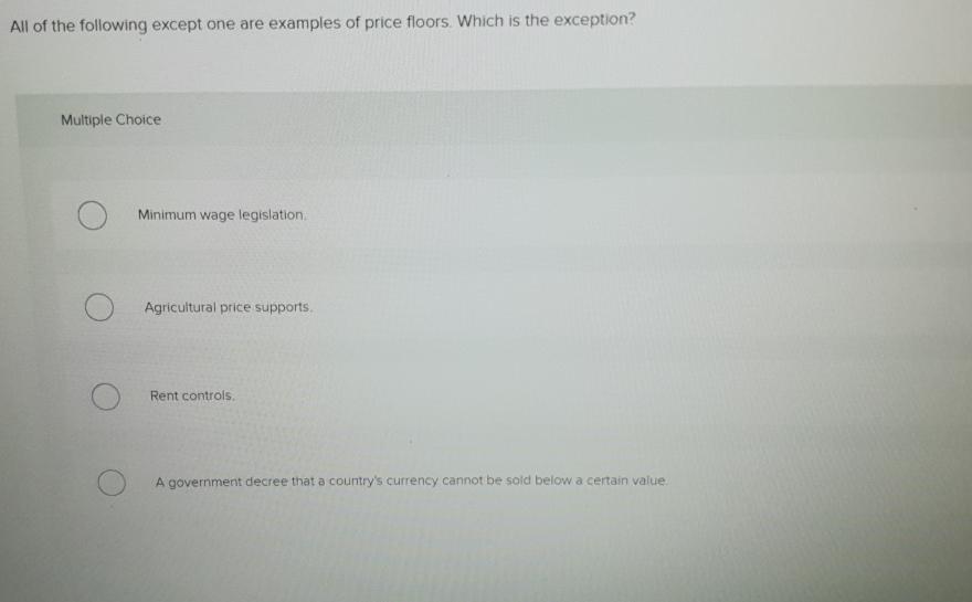 Solved All of the following except one are examples of price | Chegg.com