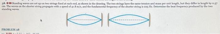 8. E m Standing waves are set up on two strings fixed | Chegg.com