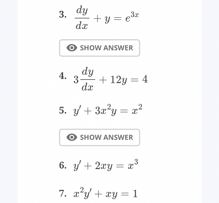 Solved Questions 3,5, ﻿and 7Find the general solution of the | Chegg.com