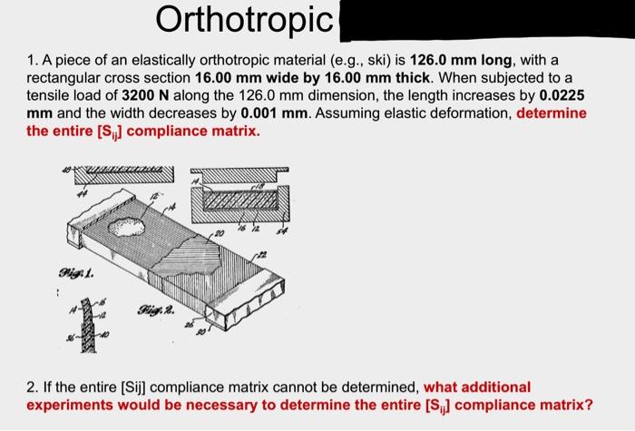 Orthotropic 1. A piece of an elastically orthotropic | Chegg.com