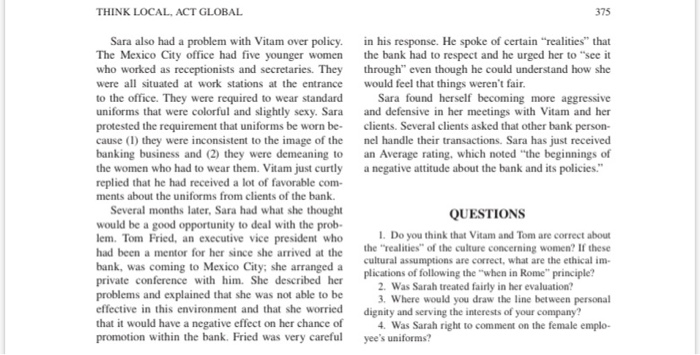 Solved CASE 10.2 Foreign Assignment Thomas Dunfee and Diana | Chegg.com