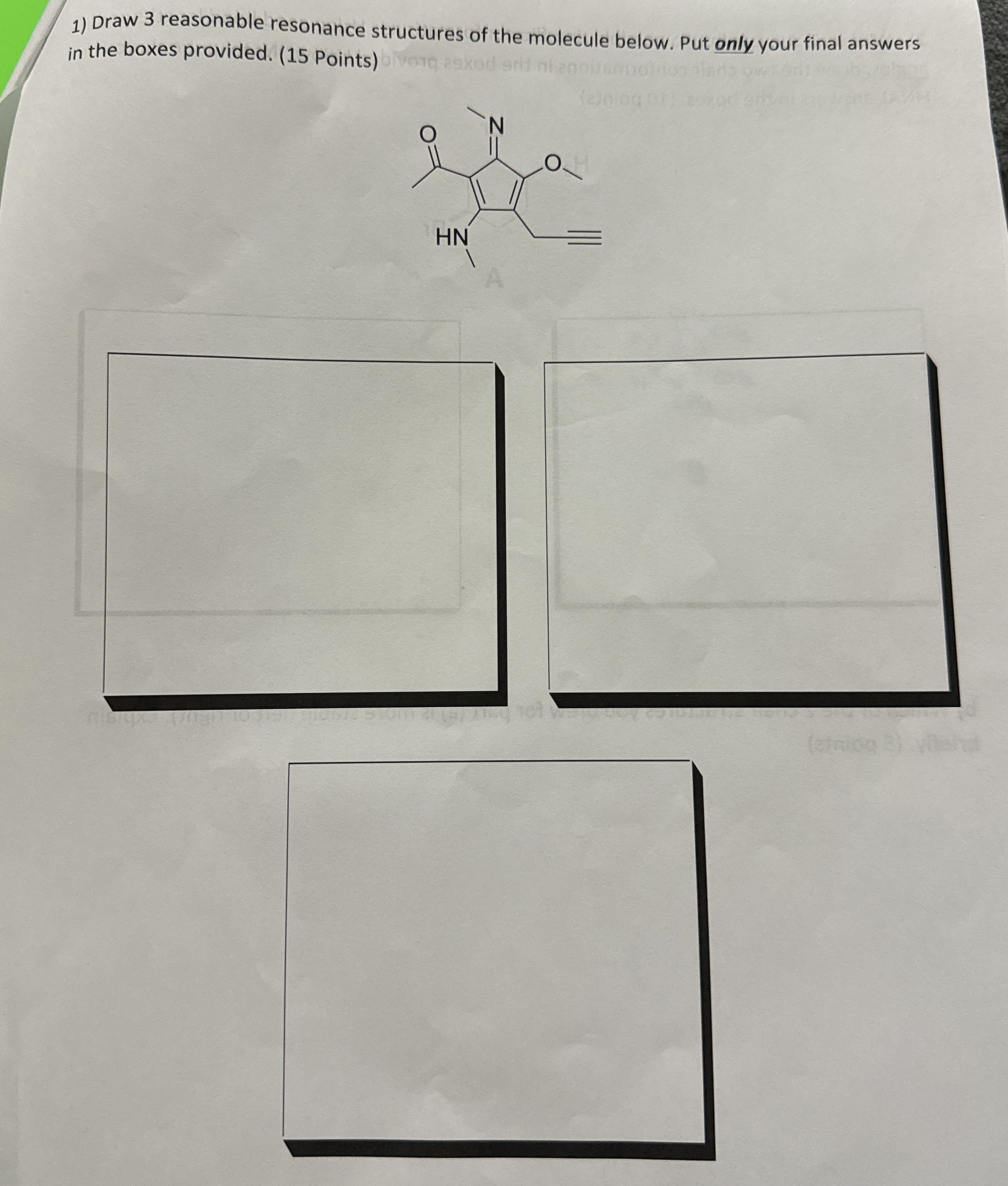 Solved Draw 3 ﻿reasonable resonance structures of the | Chegg.com