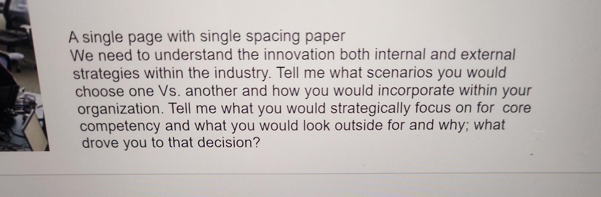 Solved A single page with single spacing paper We need to | Chegg.com