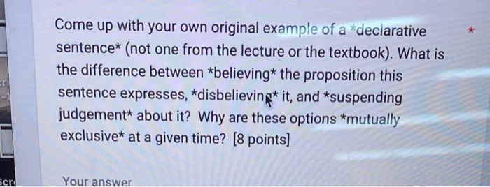 Come up with your own original example of a | Chegg.com