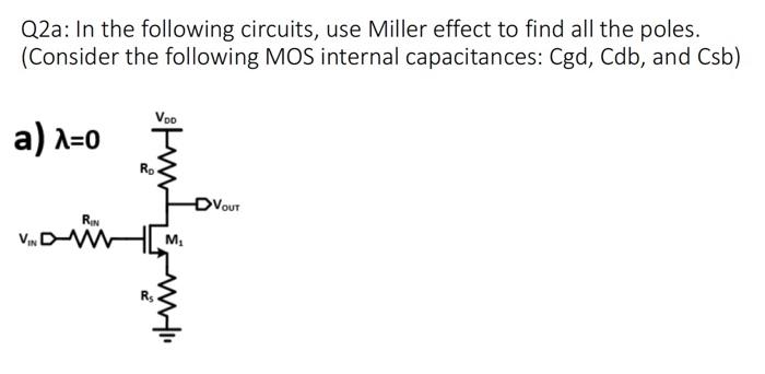 Solved In the following circuits, use Miller effect to find | Chegg.com