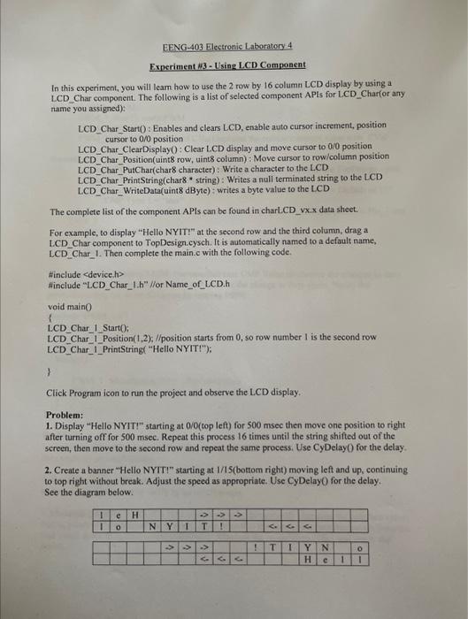 EENG-403 Electronic Laboratory 4 Experiment 43 - | Chegg.com