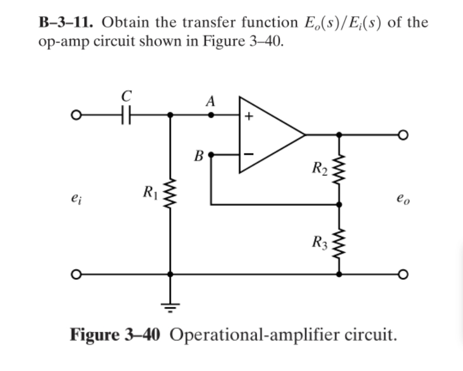 Solved Obtain the transfer function EosEi(s) ﻿of the op-amp | Chegg.com