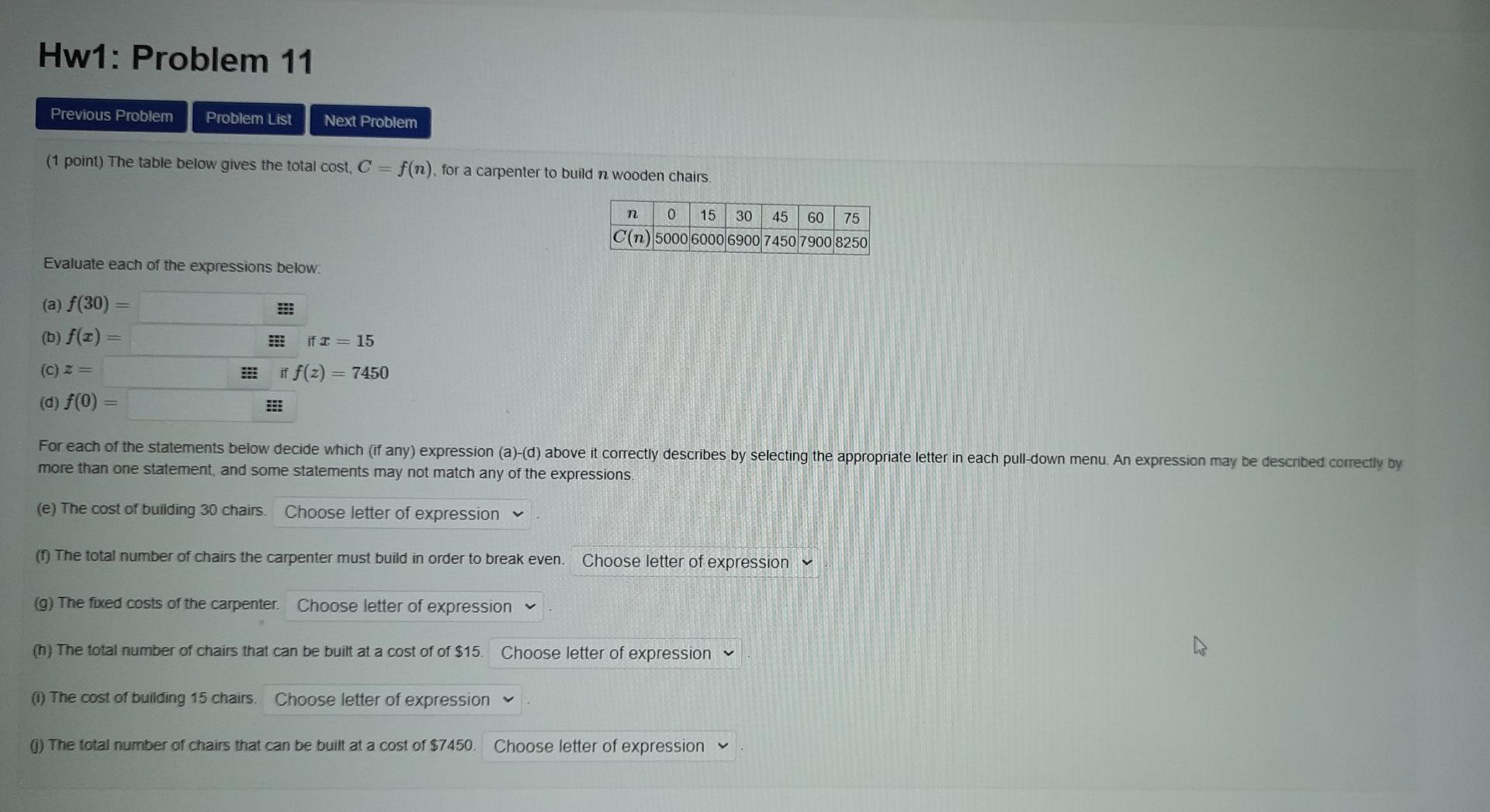 Solved Hw1: Problem 11 Previous Problem Problem List Next | Chegg.com
