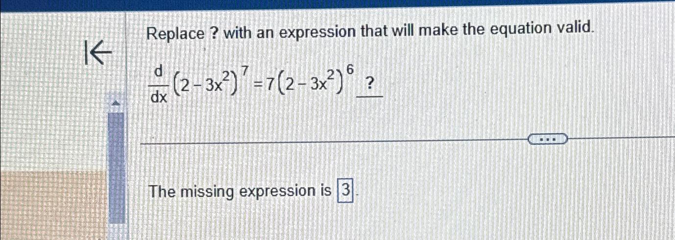 Solved Replace ? ﻿with an expression that will make the | Chegg.com