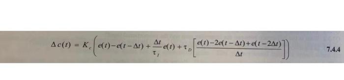 Solved P7.4.2** Write the velocity form of the PID algorithm | Chegg.com