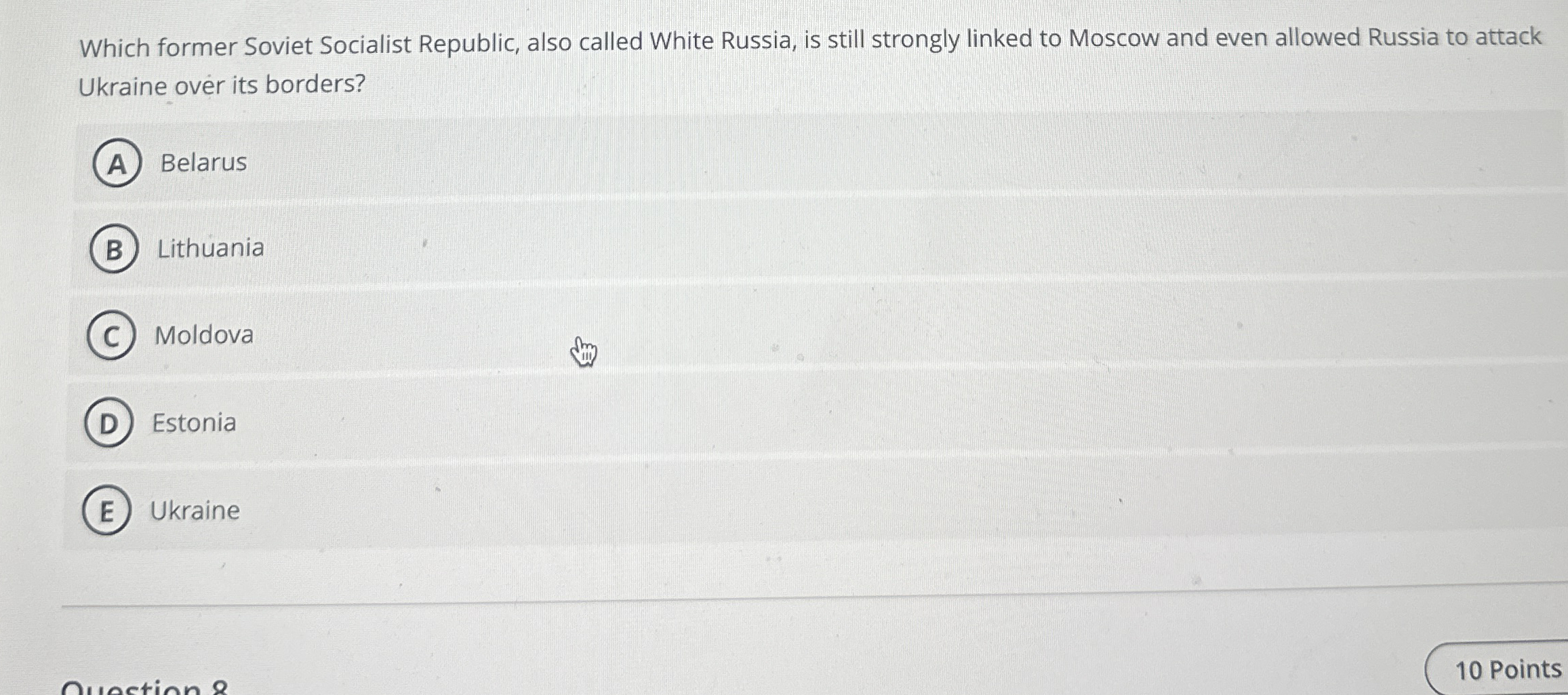 Solved Which former Soviet Socialist Republic, also called | Chegg.com