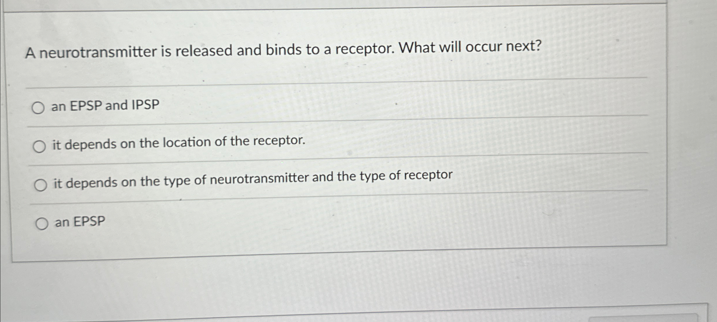 Solved A neurotransmitter is released and binds to a | Chegg.com