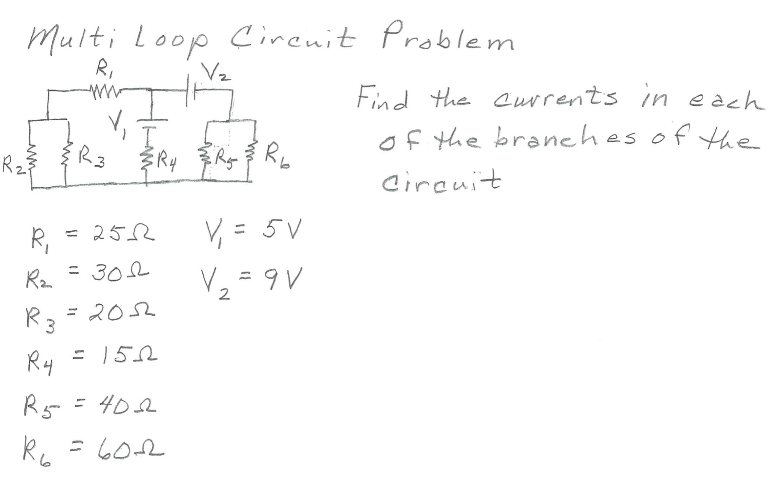Solved Multi Loop Circuit ProblemFind the currents in each | Chegg.com