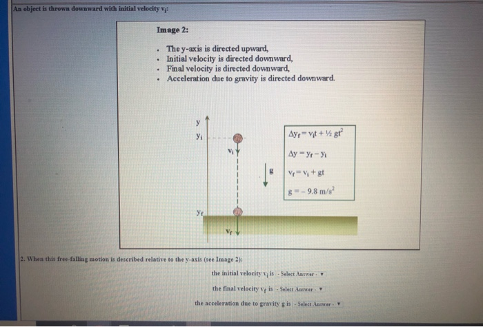 Solved An object is thrown downward with initial velocity v | Chegg.com