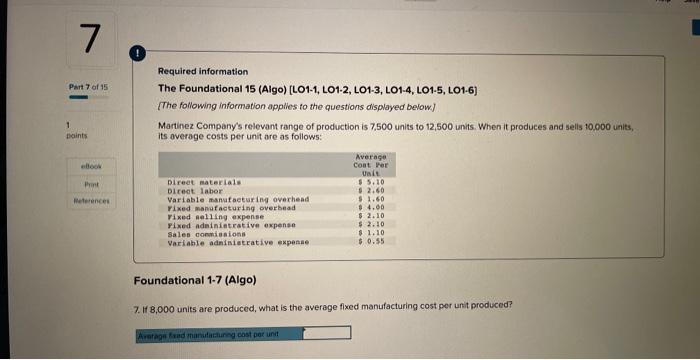 Solved Required information The Foundational 15 (Algo) | Chegg.com
