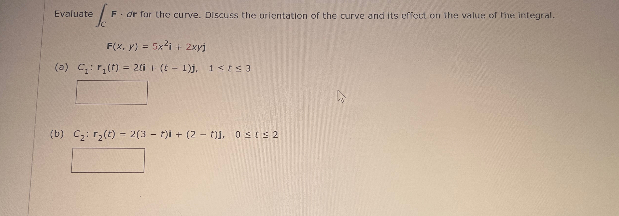 Evaluate ∫C﻿F*dr ﻿for the curve. Discuss the | Chegg.com