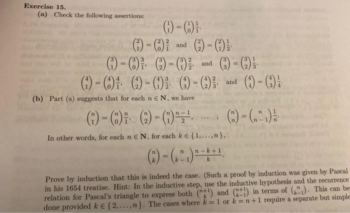 Solved Exercise 15 A Check The Following Assertions 1 7445