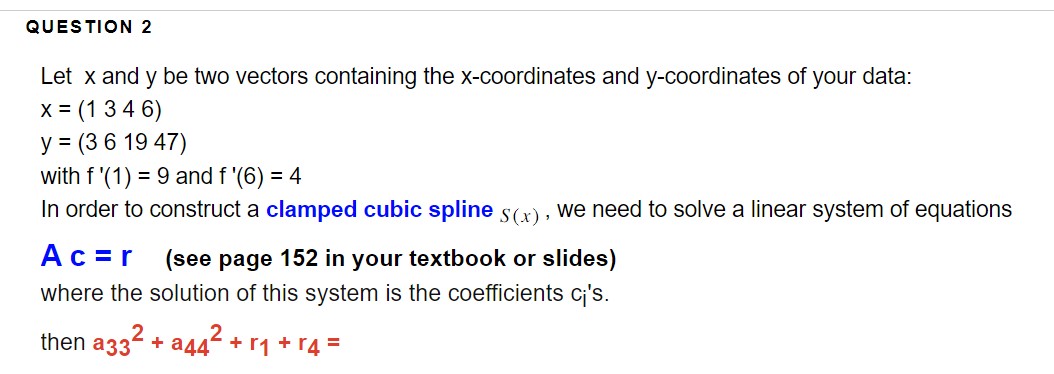 QUESTION 2Let x and y be two vectors containing the | Chegg.com QUESTION 2Let x and y be two vectors containing the | Chegg.com