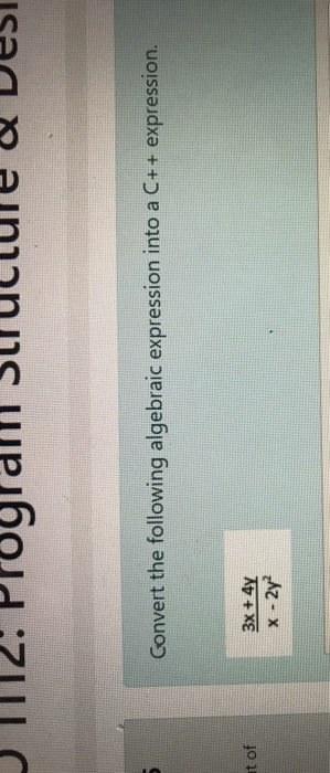 Solved Convert the following algebraic expression into a C++ | Chegg.com