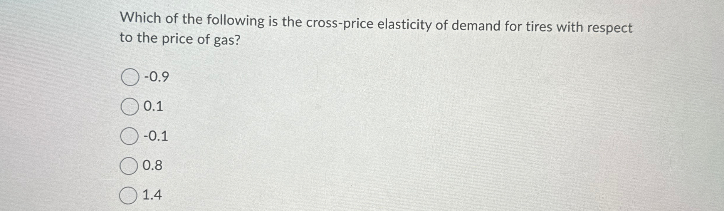 Solved Which of the following is the cross-price elasticity | Chegg.com