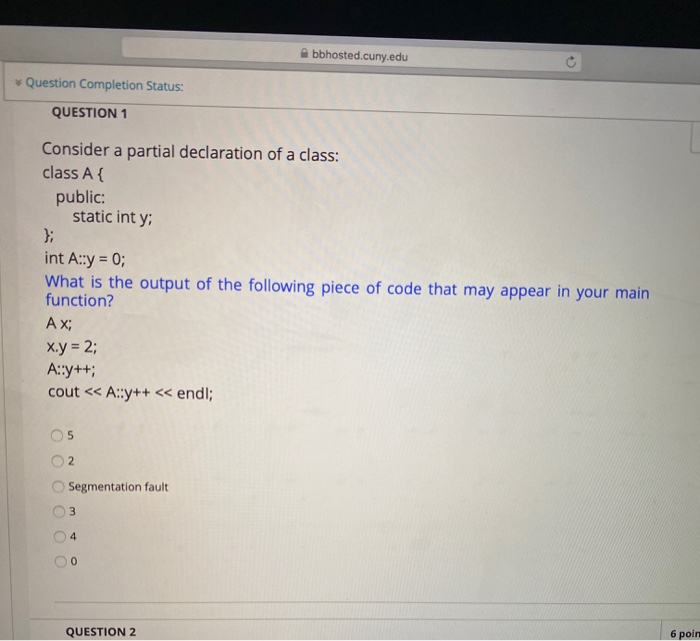 Solved bbhosted.cuny.edu Question Completion Status: | Chegg.com