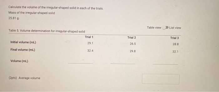 Solved Calculate the volume of the irregular-shaped solid in | Chegg.com