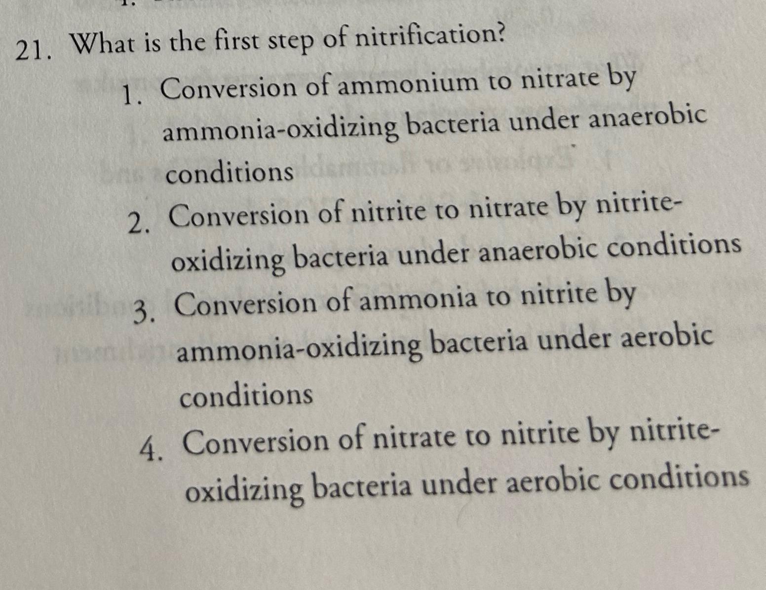 Solved What is the first step of nitrification?Conversion of | Chegg.com
