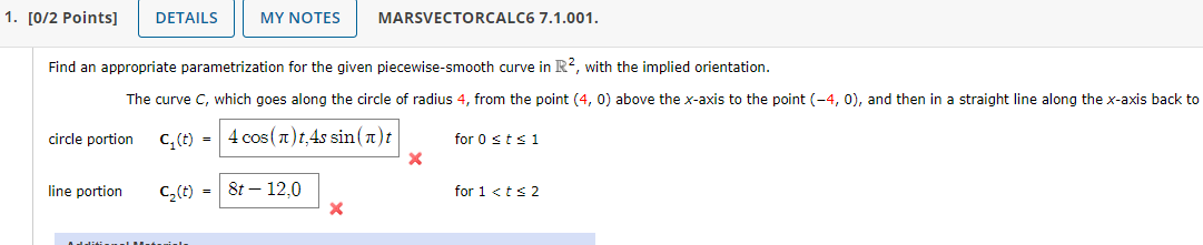 Solved Find An Appropriate Parametrization For The Given