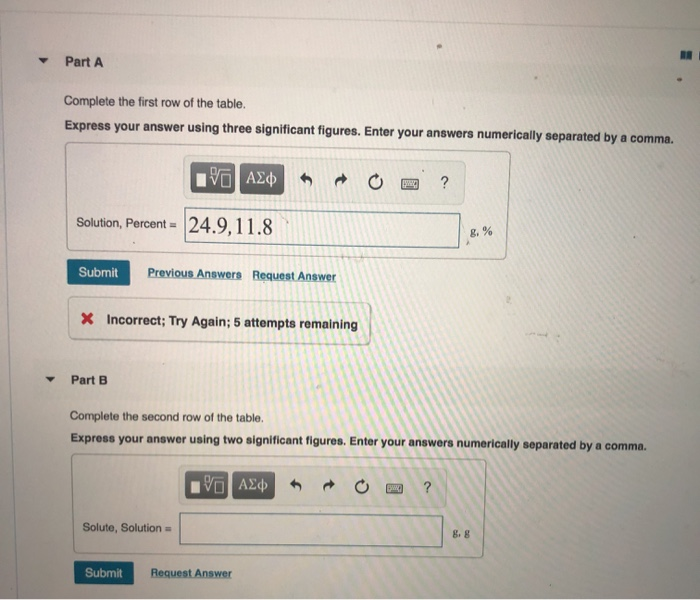 Solved Complete the table: Mass Solute Mass Solvent Mass | Chegg.com