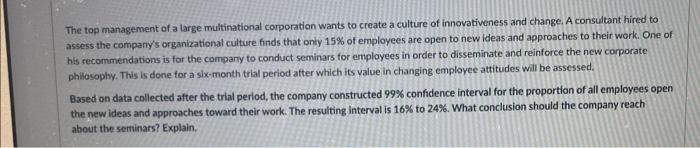 Solved The top management of a large multinational | Chegg.com