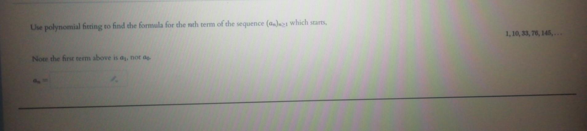 Solved Use polynomial fitting to find the formula for the | Chegg.com