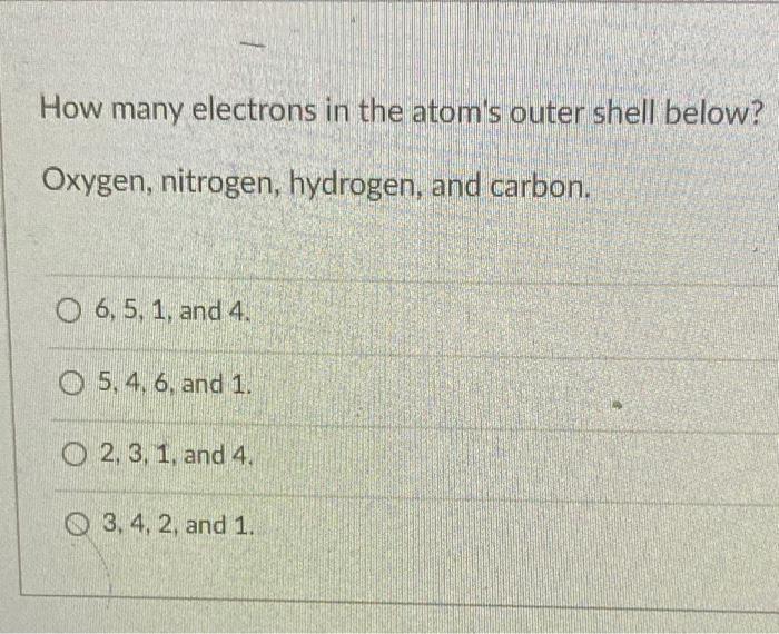 Solved How many electrons in the atom's outer shell below? | Chegg.com
