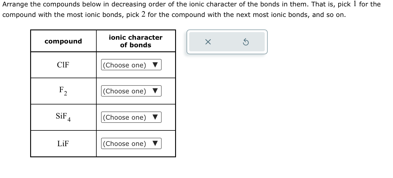 Solved Arrange the compounds below in decreasing order of | Chegg.com
