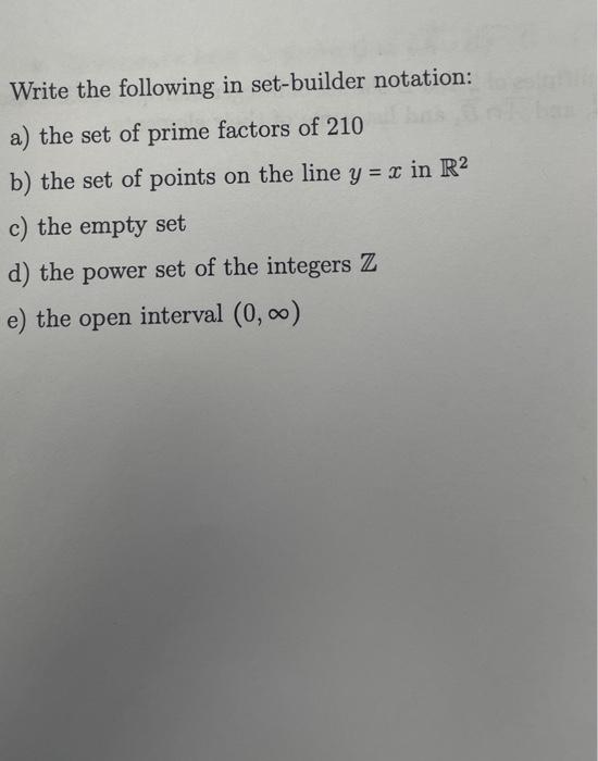 Solved Write the following in set-builder notation: a) the | Chegg.com