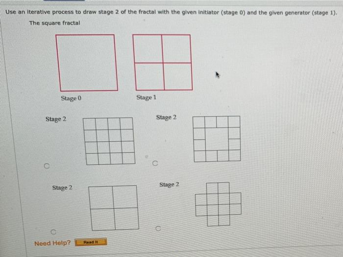 Solved Use an iterative process to draw stage 2 of the | Chegg.com
