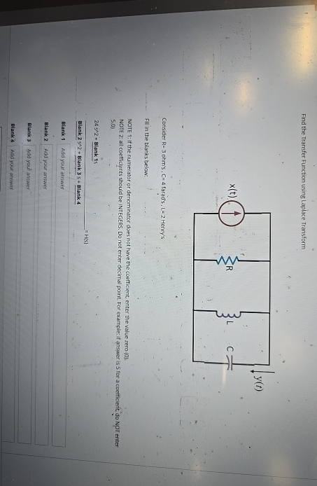 Solved Find the Transfer Function using Laplace | Chegg.com