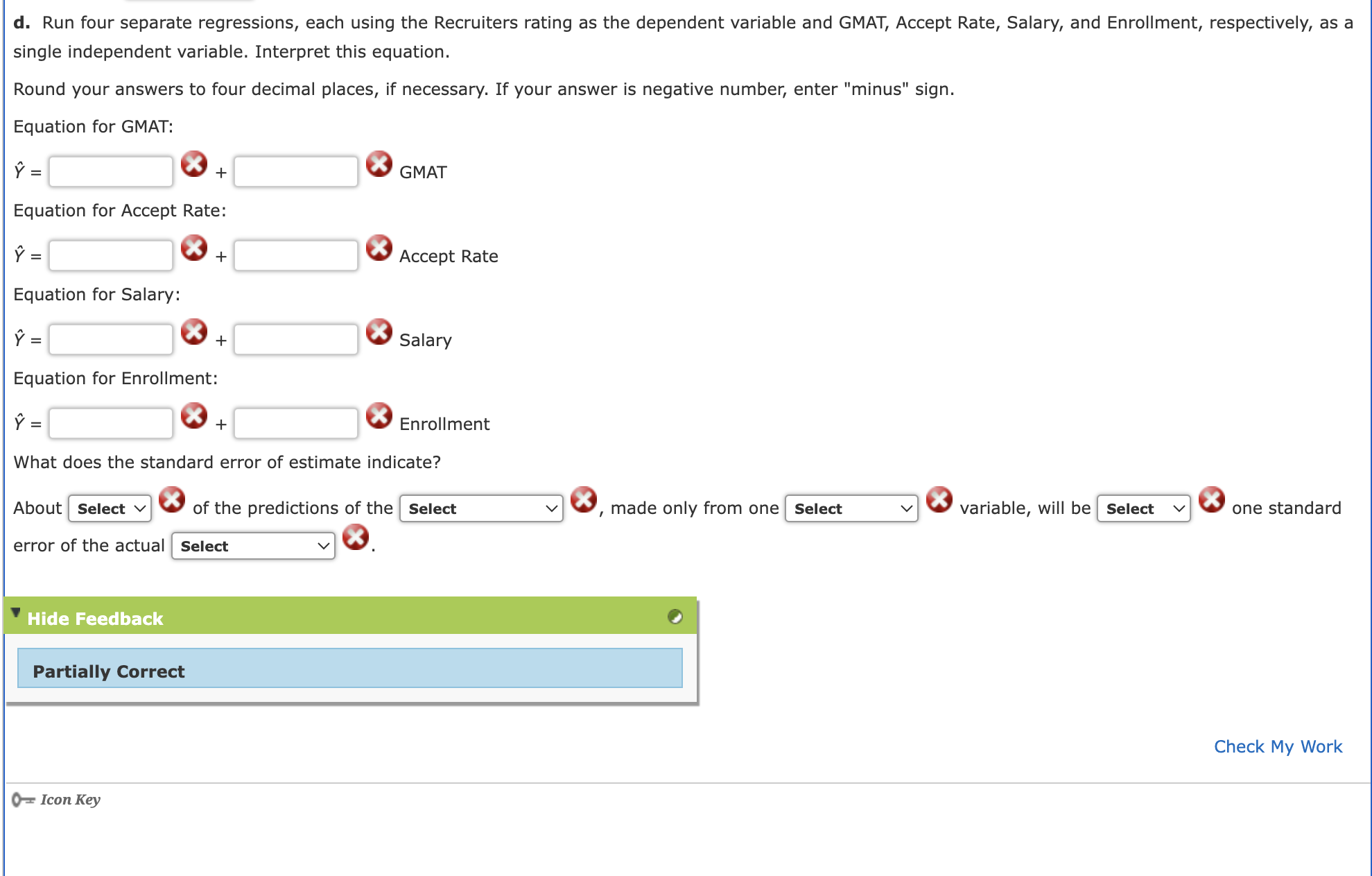 Solved Run four separate regressions, each using the | Chegg.com