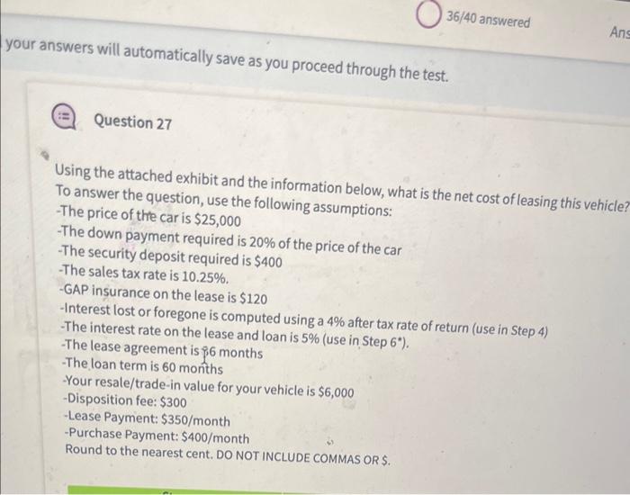 Solved your answers will automatically save as you proceed | Chegg.com
