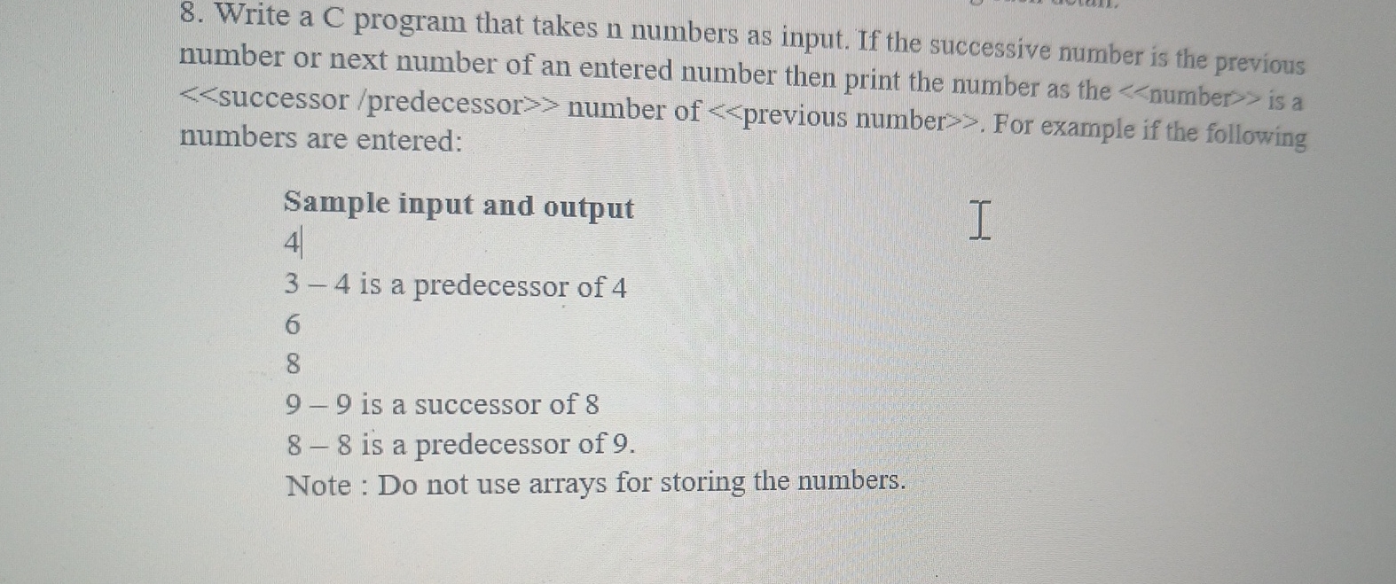 Solved Write a C program that takes n numbers as input. If | Chegg.com